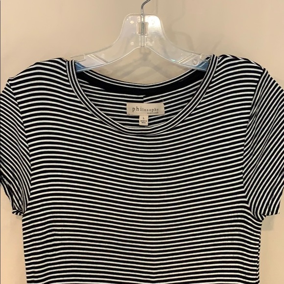 Philosophy | Dresses | Philosophy White And Black Striped Dress | Poshmark